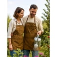 2Pcs Cross-Back Canvas Aprons, 16oz Heavy Duty Bib Aprons with 5 ...