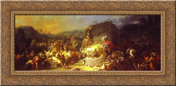 The Funeral of Patroclus 24x12 Gold Ornate Wood Framed Canvas Art by ...