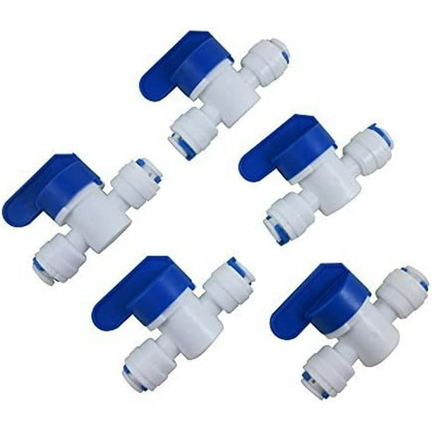 SURJDE 1/4" Quick Connect Ball Valve Water Purifiers Tube Fittings for ...