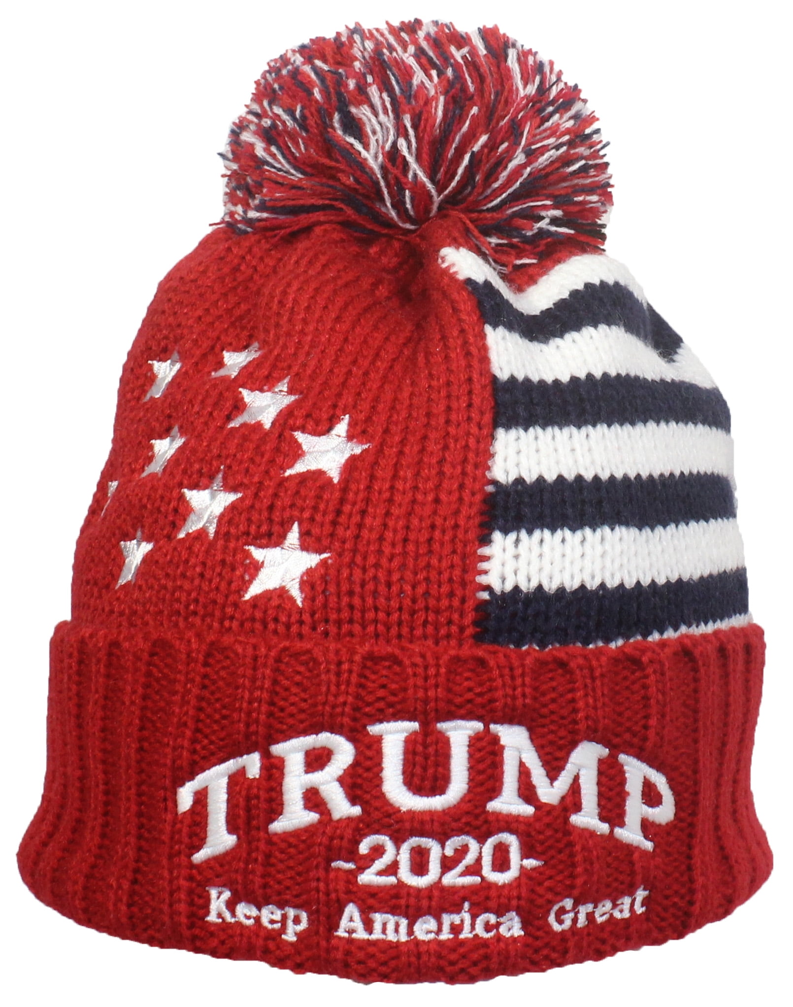 Best Winter Hats Adult US Flag Embroidered Trump Campaign Slogan Beanie ...