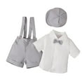 Baby Boy Outfits Summer Gentlemen Set: Short Sleeve Shirt with Bow Tie ...