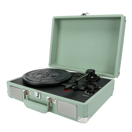 Vinyl Record Player, Tea Green Portable Retro Phonograph 2 Channel For ...