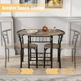 3-Piece Wooden Round Table & Chair Set, Space Saving Kitchen Breakfast ...