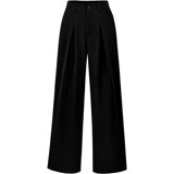 Yesfashion Wide Leg Pants Women's High Elastic Waisted in The Back ...