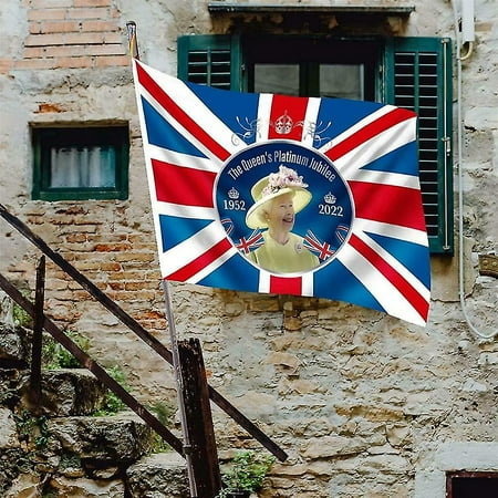Queen Platinum Jubilee Union Jack Flag Large 5x3ft Uk Gb Street Party ...