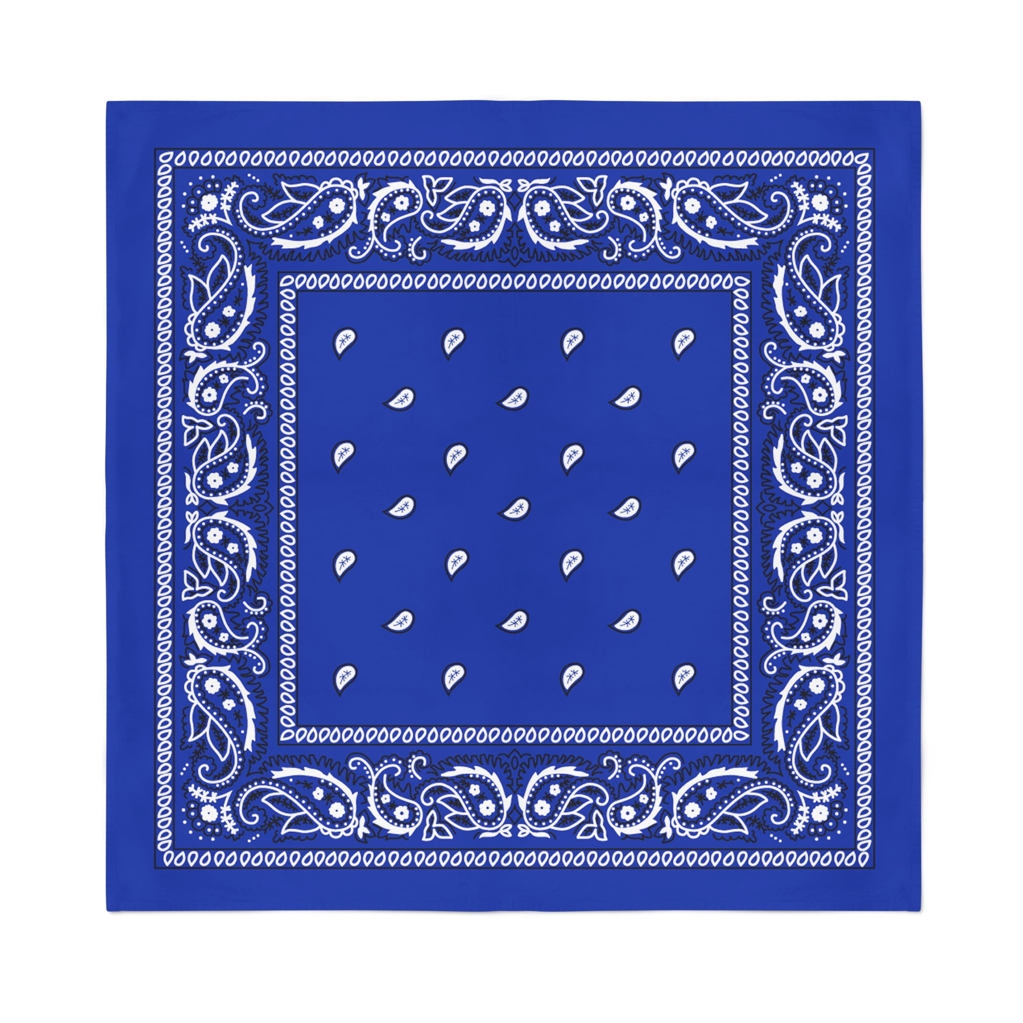 Balec Royal Blue Bandanas by Dozen 12 Pack for Women and Men (Paisley ...