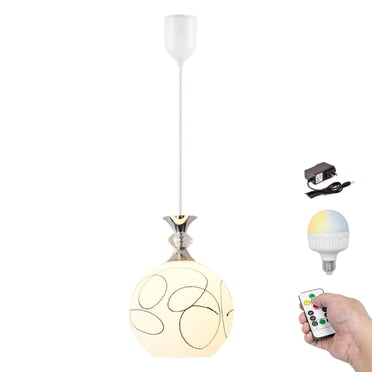 Kiven Battery Operated Modern Pendant Light with Remote, Timer ...