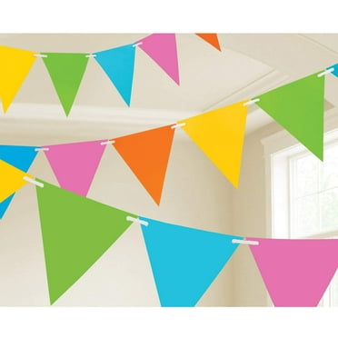 100' Multi Color Flag Pennant Banner Party Decor - Walmart.com