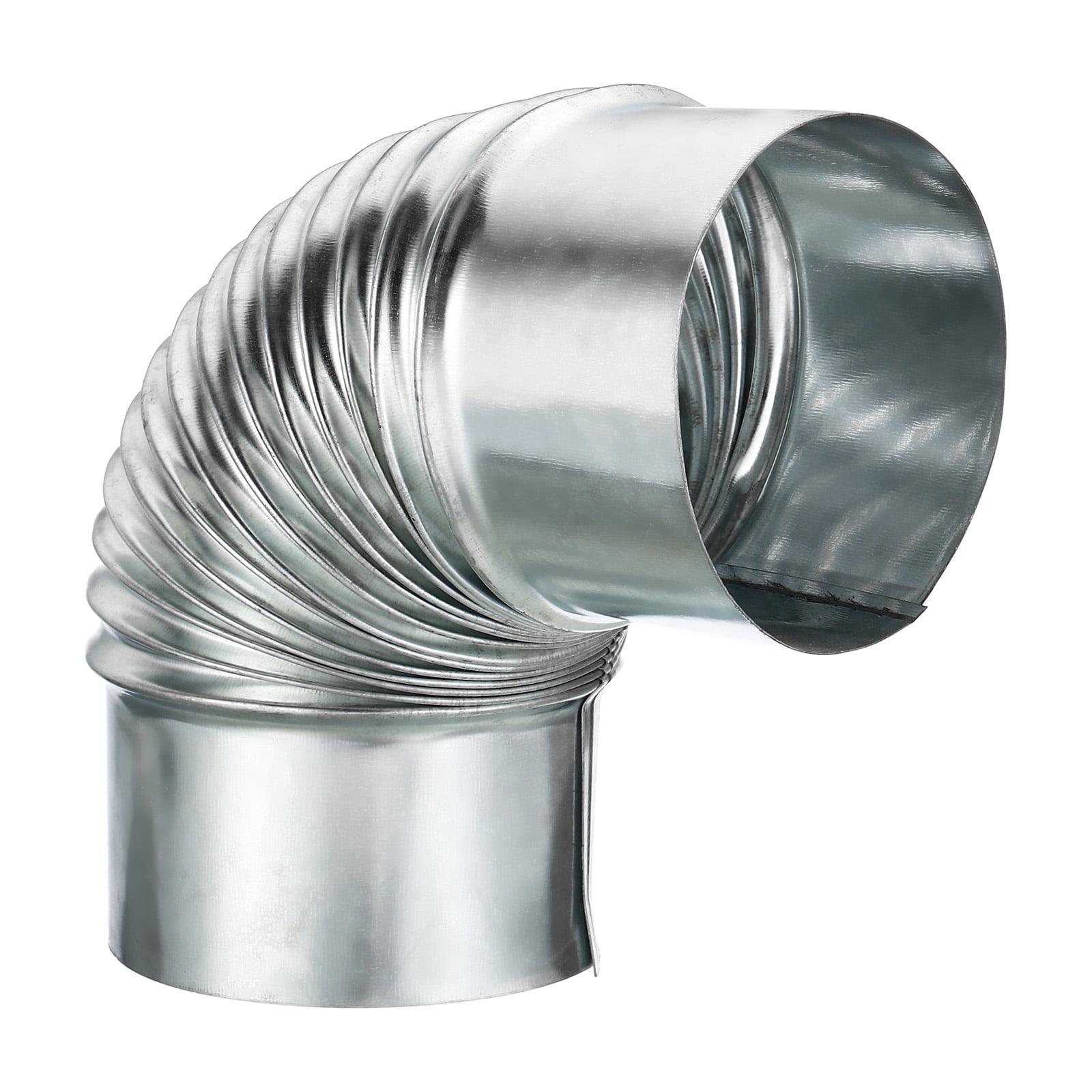 Uxcell 3" OD Elbow 90 Degree Duct Pipe Connector HVAC Galvanized Iron ...
