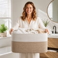 72L Super Large Blanket Basket, 22”x17”x12”(72L) Rectangle Woven ...