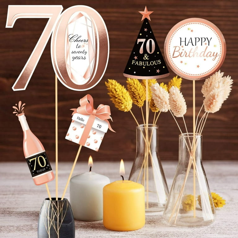 70th Birthday Centerpiece Ideas Party Propz Black And Gold Birthday