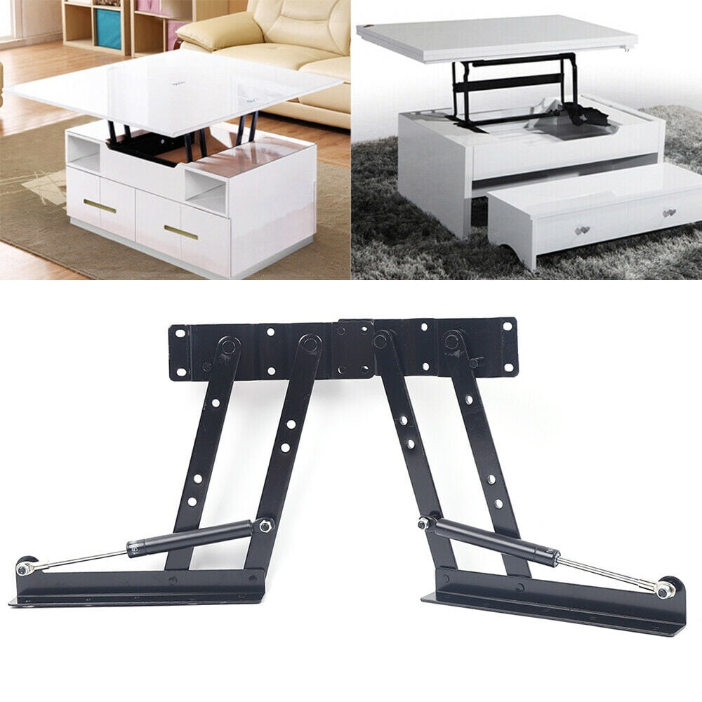 CNCEST 2 Packs Heavy Duty Lift Up Hinge Top Coffee Table Gas Hydraulic ...