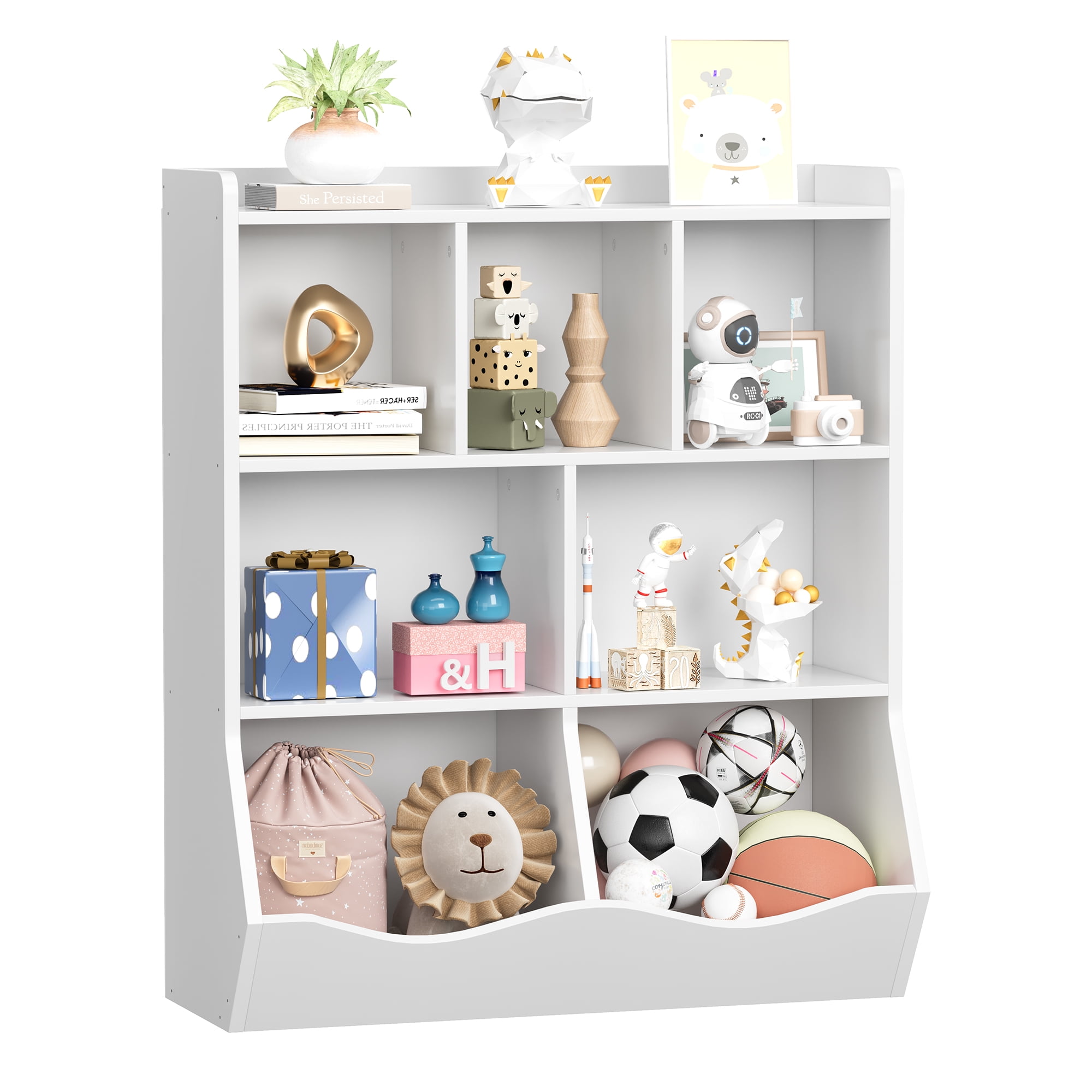 Click here for Ourlova 3-Tier Toy Storage Organizer Bookshelf Whi... prices