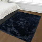 Haperlare Plush Shaggy High Pile Dark Navy Blue 8'x10' Area Rug for ...