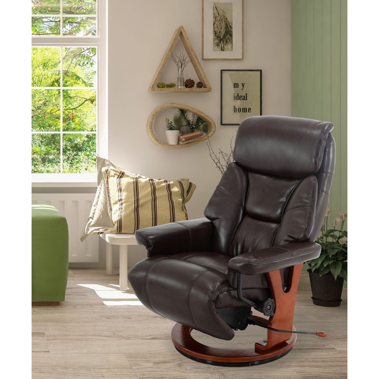 Faux Leather Recliner Brown - Walmart.com