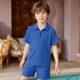 Boys Summer Outfit Quarter Zip Pullover and Shorts Set Casual Athletic ...