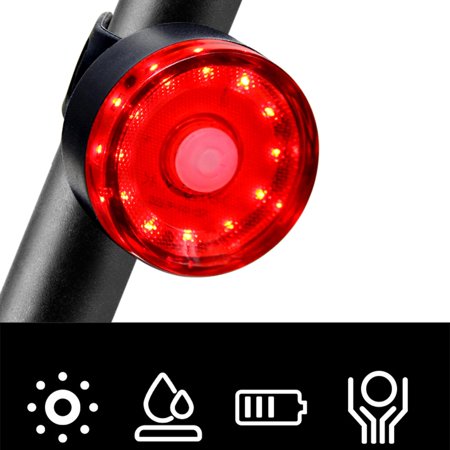 Round LED Warning Lights Rechargeable Front and Back Bright 5 Modes ...
