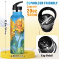 600ML Stainless Steel Insulated Cup Sports Water Bottle Portable ...