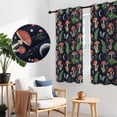 Butterfly and Mushroom Red Pattern Blackout Curtains,Triple Weaved ...