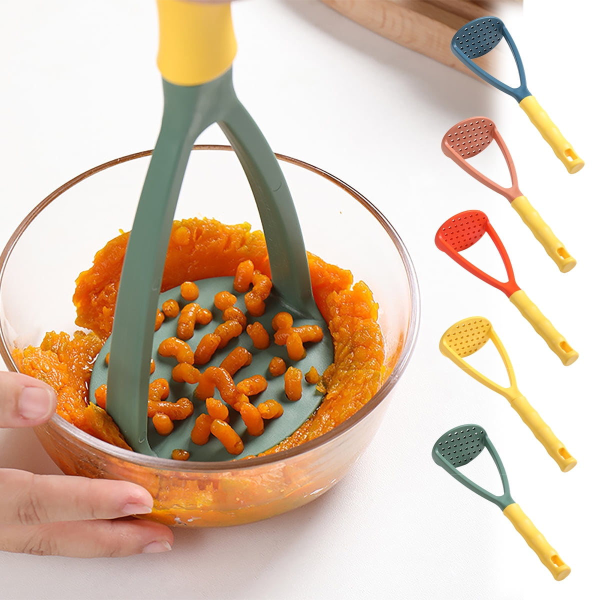 leaveforme Heavy Duty Potato Masher, PP Integrated Avocado Masher with ...