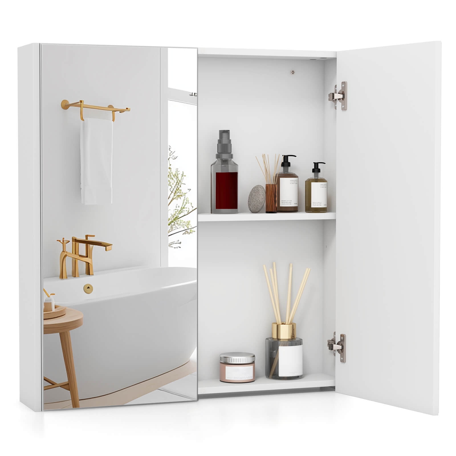 Click here for Costway 24.5 X 42.5 Bathroom Wall Cabinet With Dou... prices