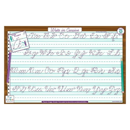 Placemat - Tot Talk - Writing in Cursive Meal Dining Kid Learning Mat ...