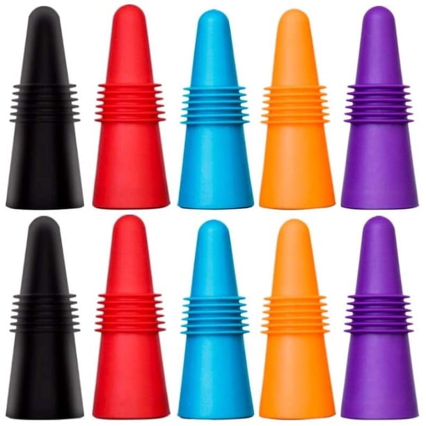 SHAR 10 Pack Wine Stoppers, Reusable Silicone Beverage Bottle Stopper ...