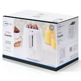 Mainstays 2-Slice Toaster Arctic White, Auto-Centering Guides, 1-6 ...