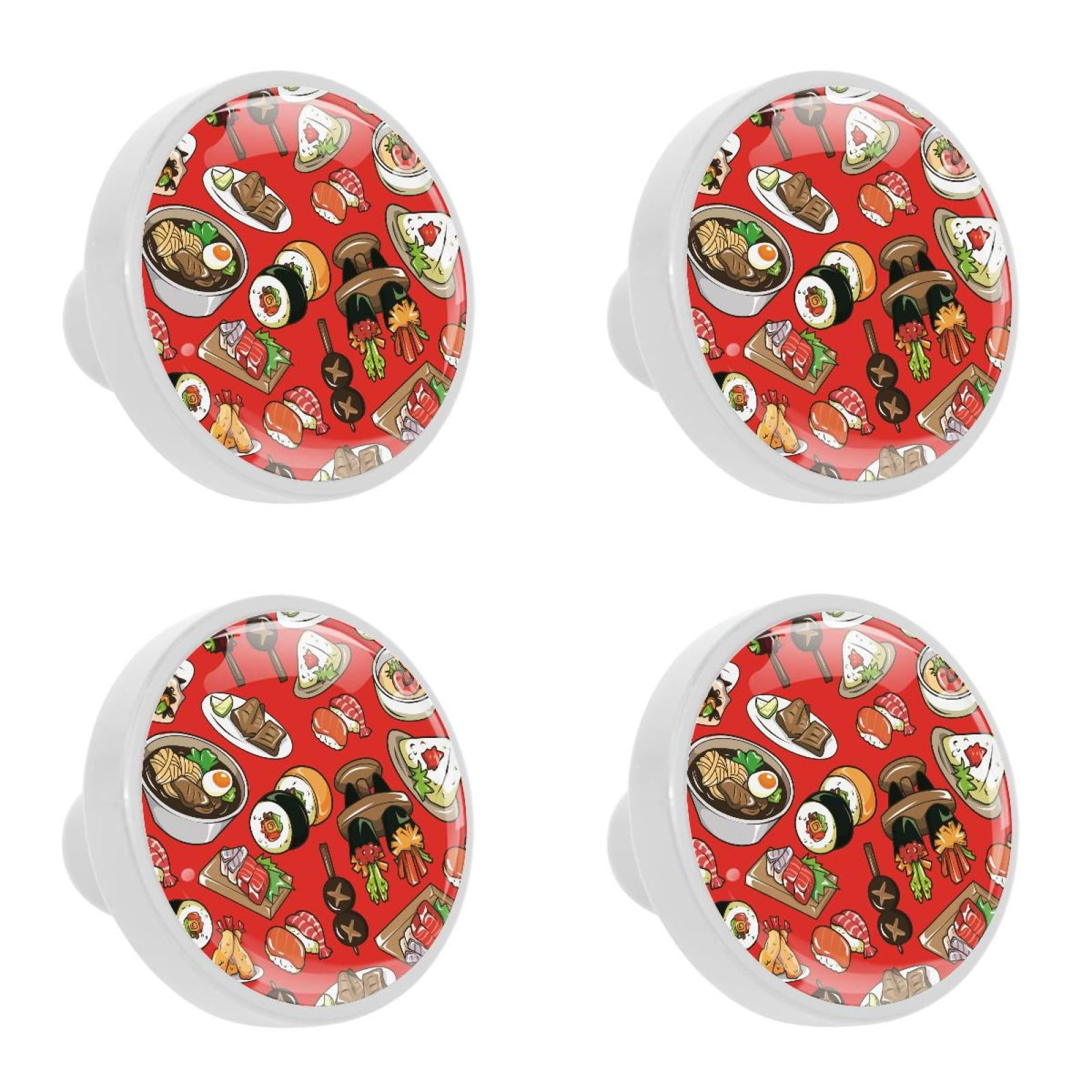 4 Pcs Cute Delicious Sushi Knobs for Kitchen Cabinet Cupboard Dresser ...