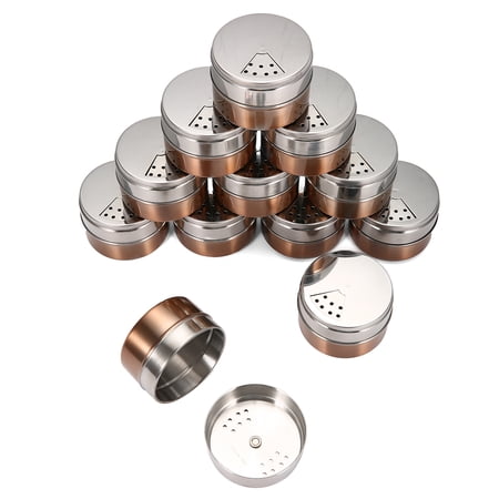 12Pcs Magnetic Spice Tins, Janolia Magnetic Spice Tins Round Spice ...