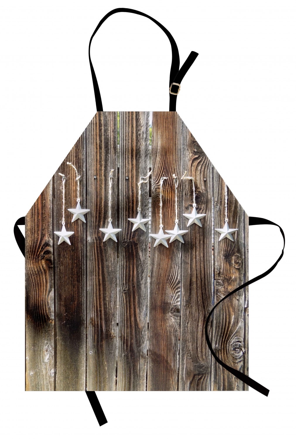 Primitive Country Apron Silver Colored Ornate Stars on Wooden Rustic ...