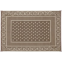 Faulkner 68900 Reversible Rv Outdoor Patio Mat - Black & Beige Diamond ...