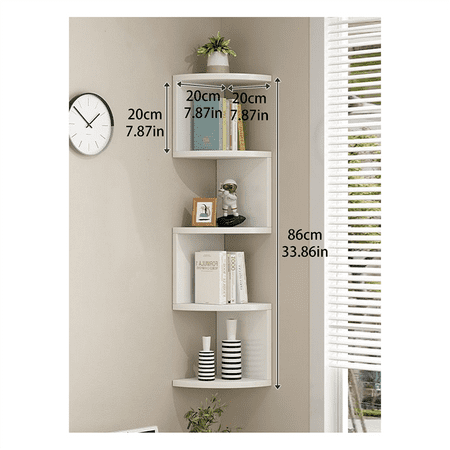 5-Story Shelf Corner Floating Shelf Wall Shelf Corner Bookshelf Family ...