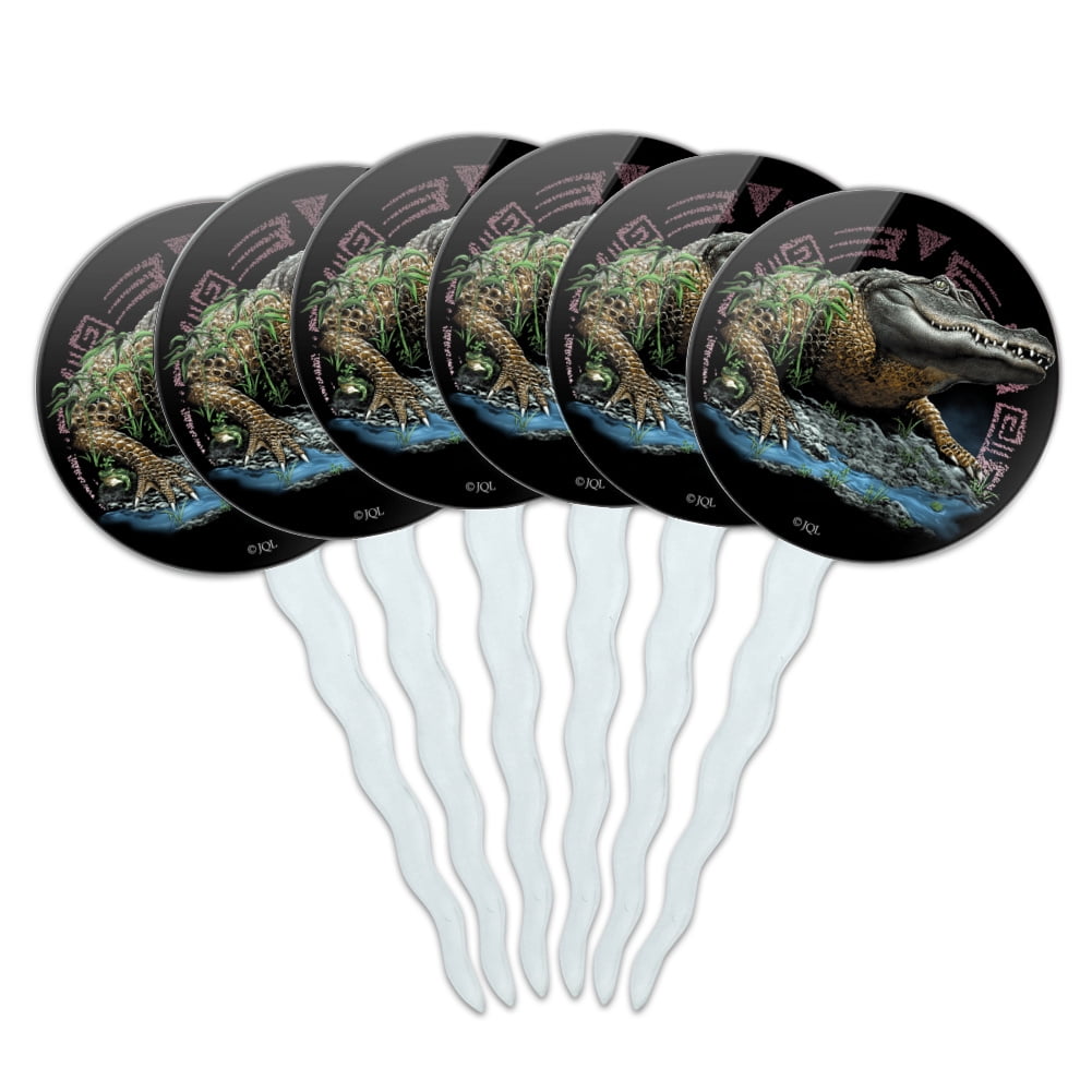 Aztec Alligator Gator Cupcake Picks Toppers Decoration Set of 6 ...