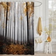 Autumn Nature Misty Forest Shower Curtain Set, Waterproof Shower ...