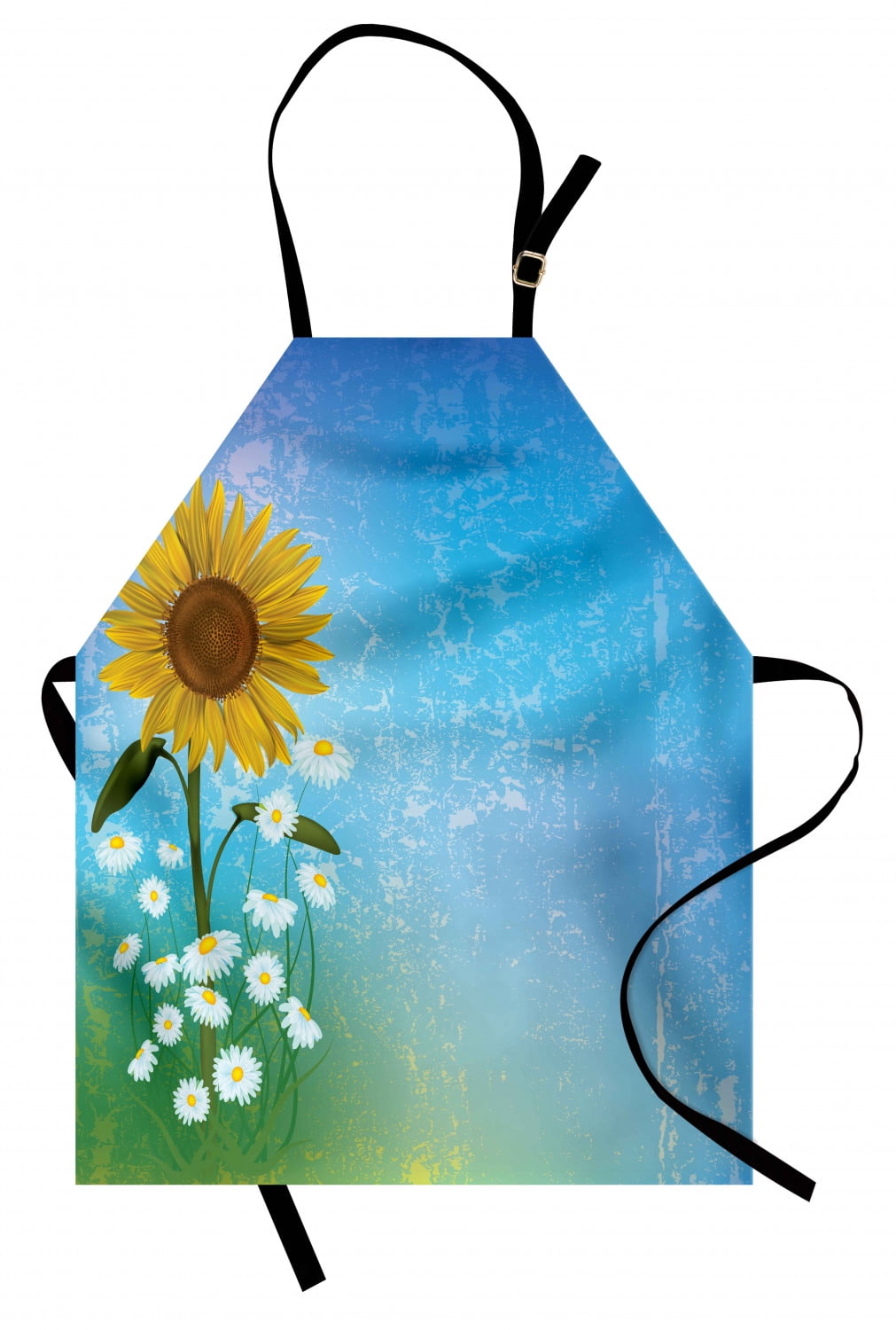Sunflower Apron Grunge Floral Illustration with Sunflower and ...