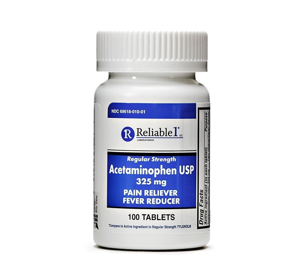Reliable 1 Regular Strength Acetaminophen USP 325 mg 100 Tablets (1 ...