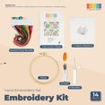 Hand Embroidery Kit, Yarn, 4 Floral Patterns, Hoops, Needles, Scissors ...