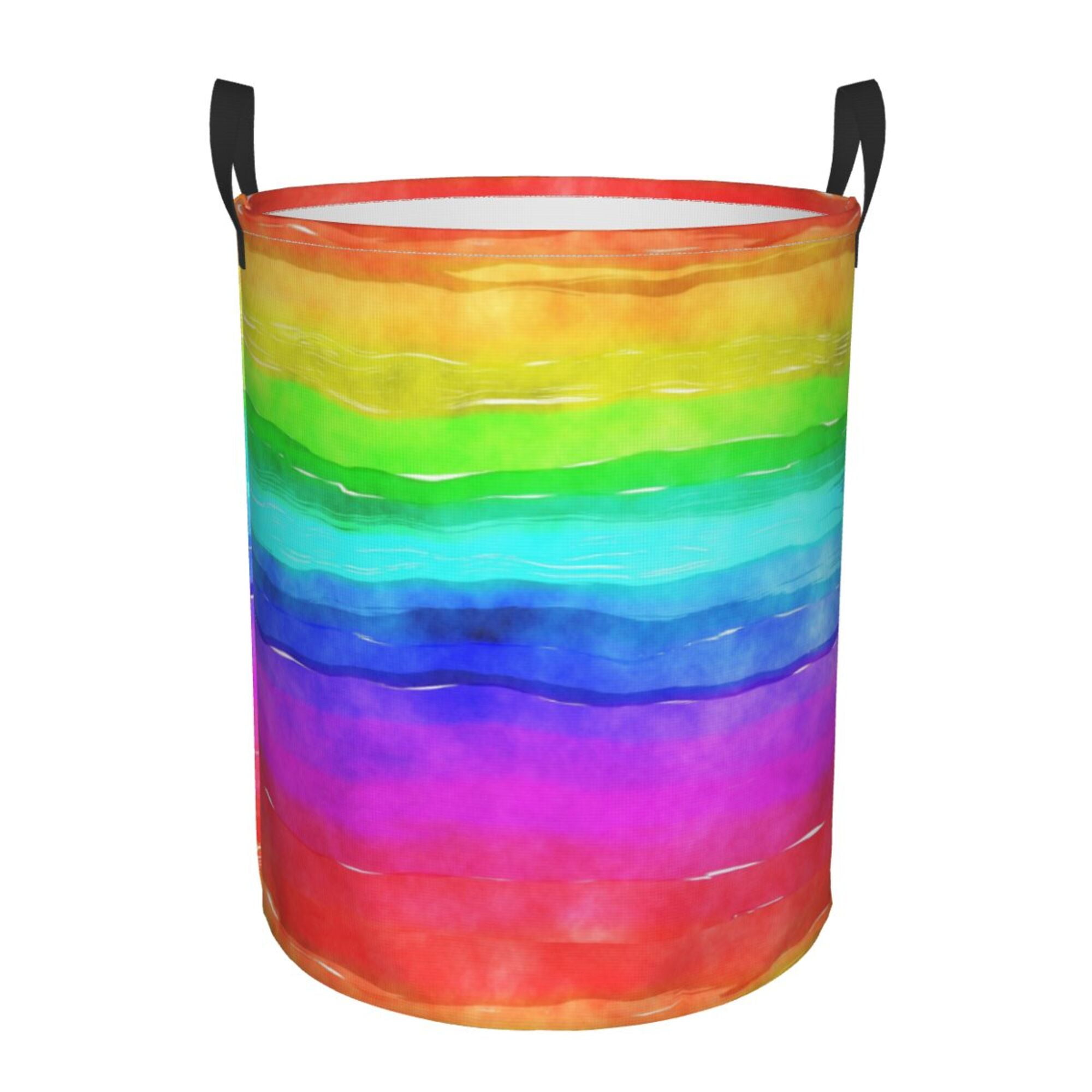 ZICANCN Laundry Basket Organizer, Watercolor Rainbow Doodle Collapsible ...