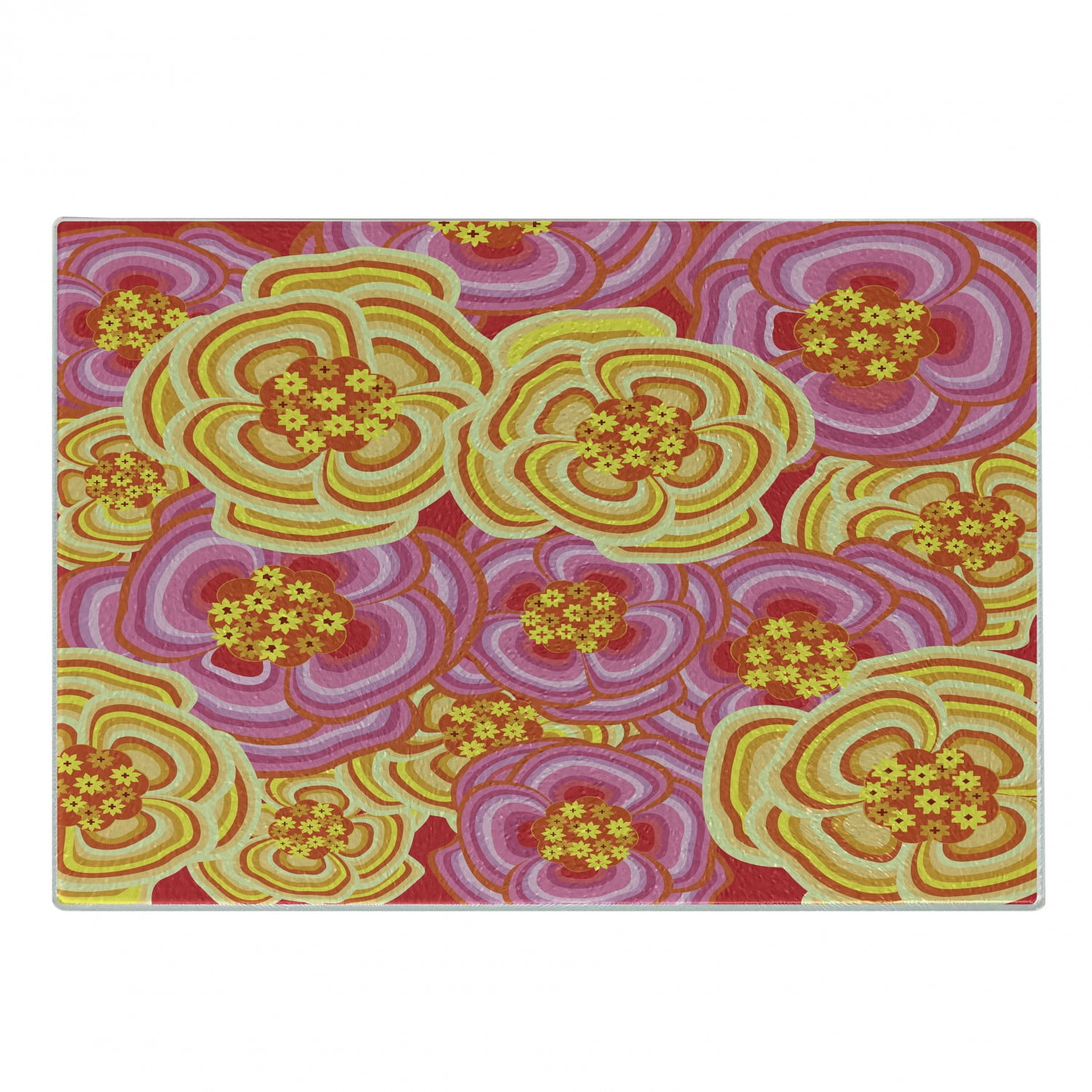 Floral Cutting Board, Funky Vibrant Colored Flower Burst Little Daisies ...