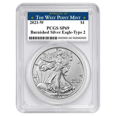 2020-W Burnished $1 American Silver Eagle PCGS SP70 FS Flag Label - Walmart.com