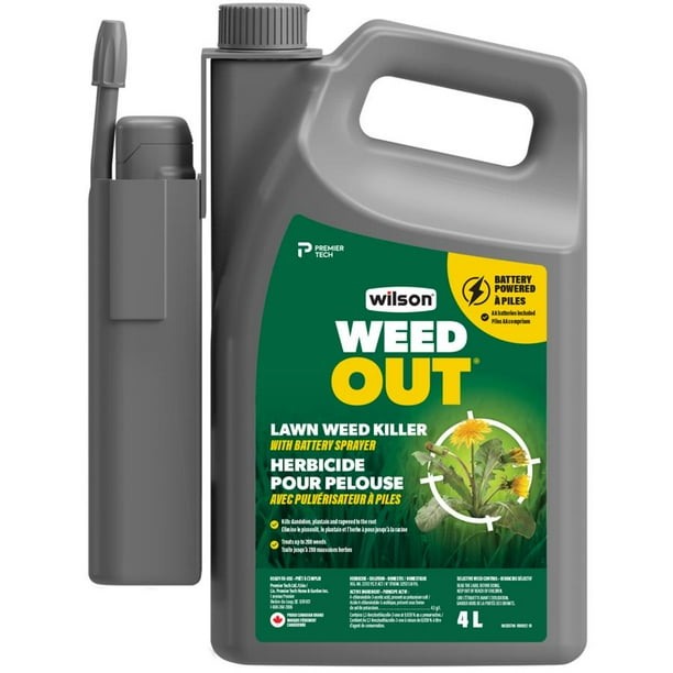 WeedOut Weed Killer Herbicide - with Battery Powered Sprayer, 4 L ...