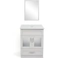 FULLWATT 24" Classic Bathroom Cabinet Tempered Glass Vessel Sink Set ...