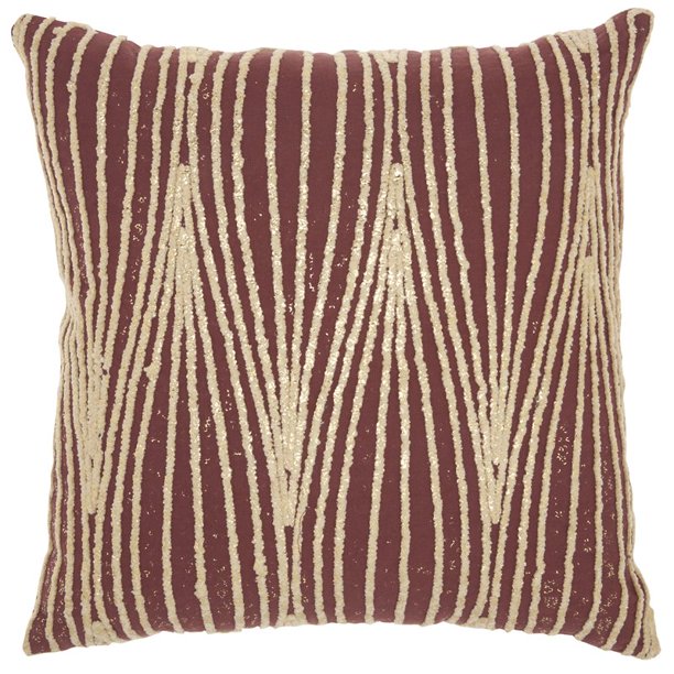 Nourison Life Styles Maroon Decorative Throw Pillow , 18"X18" - Walmart.com