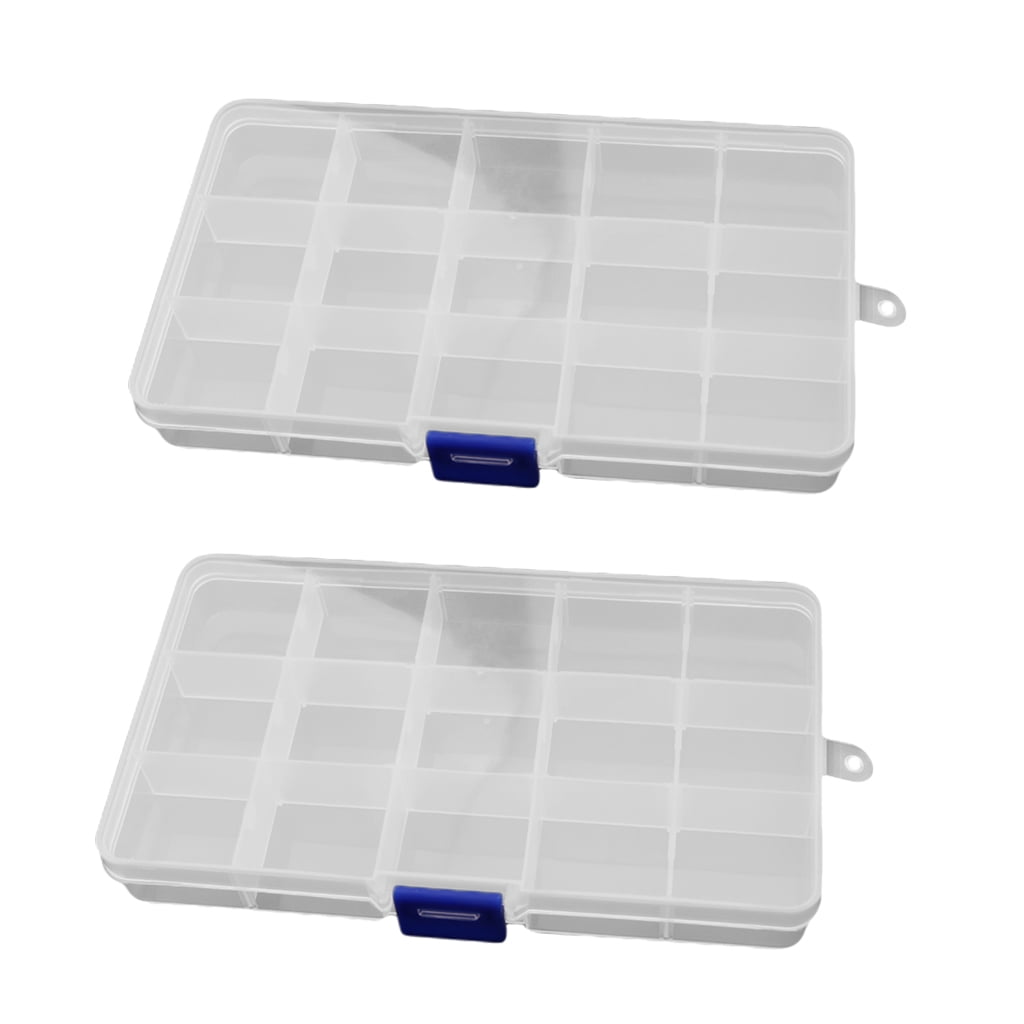 Clear Durable Carrying Travel 15 Grids Guitar Picks Storage Box ...