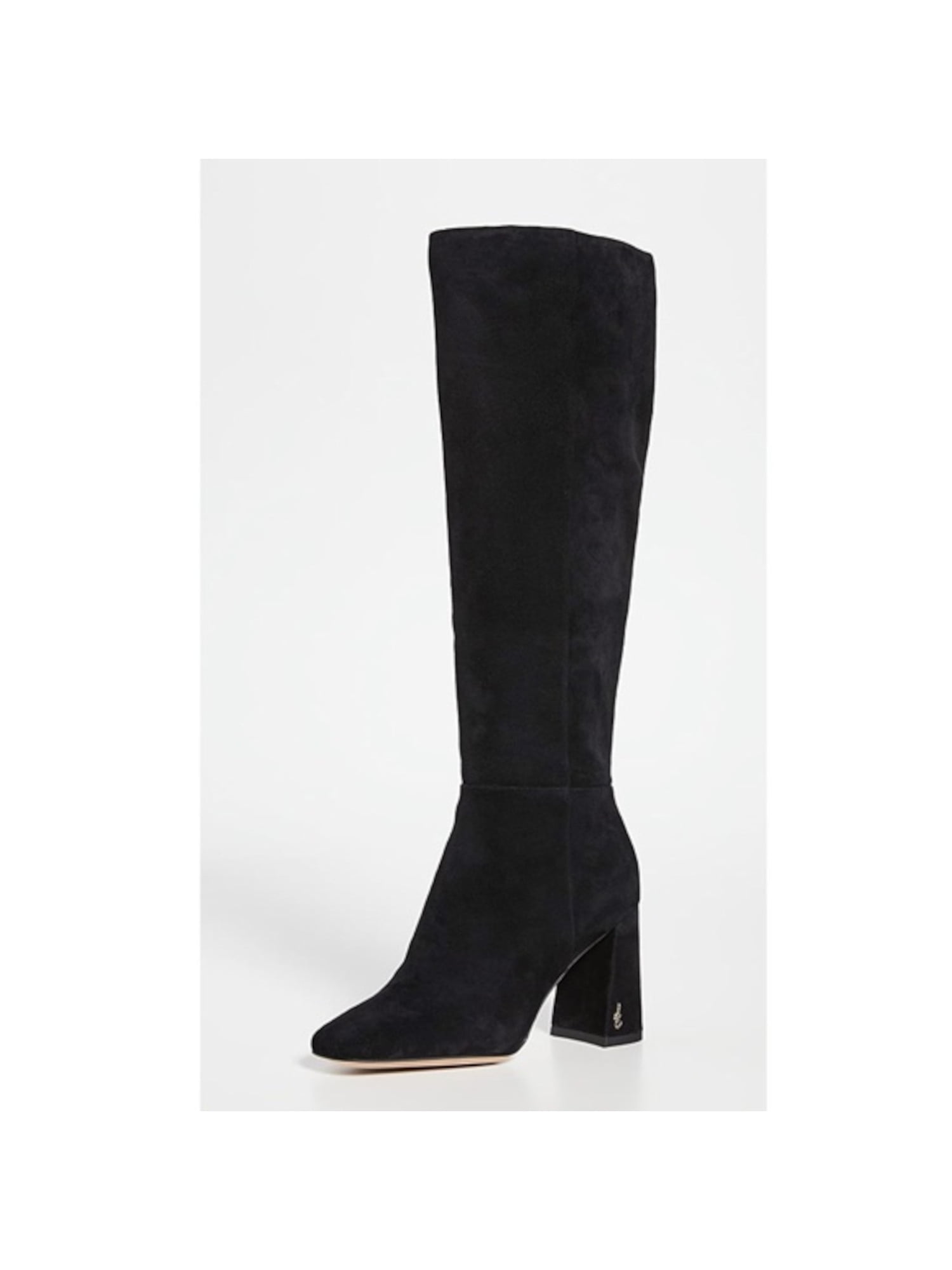 SAM EDELMAN Womens Black Padded Logo Goring Clarem Square Toe Block ...