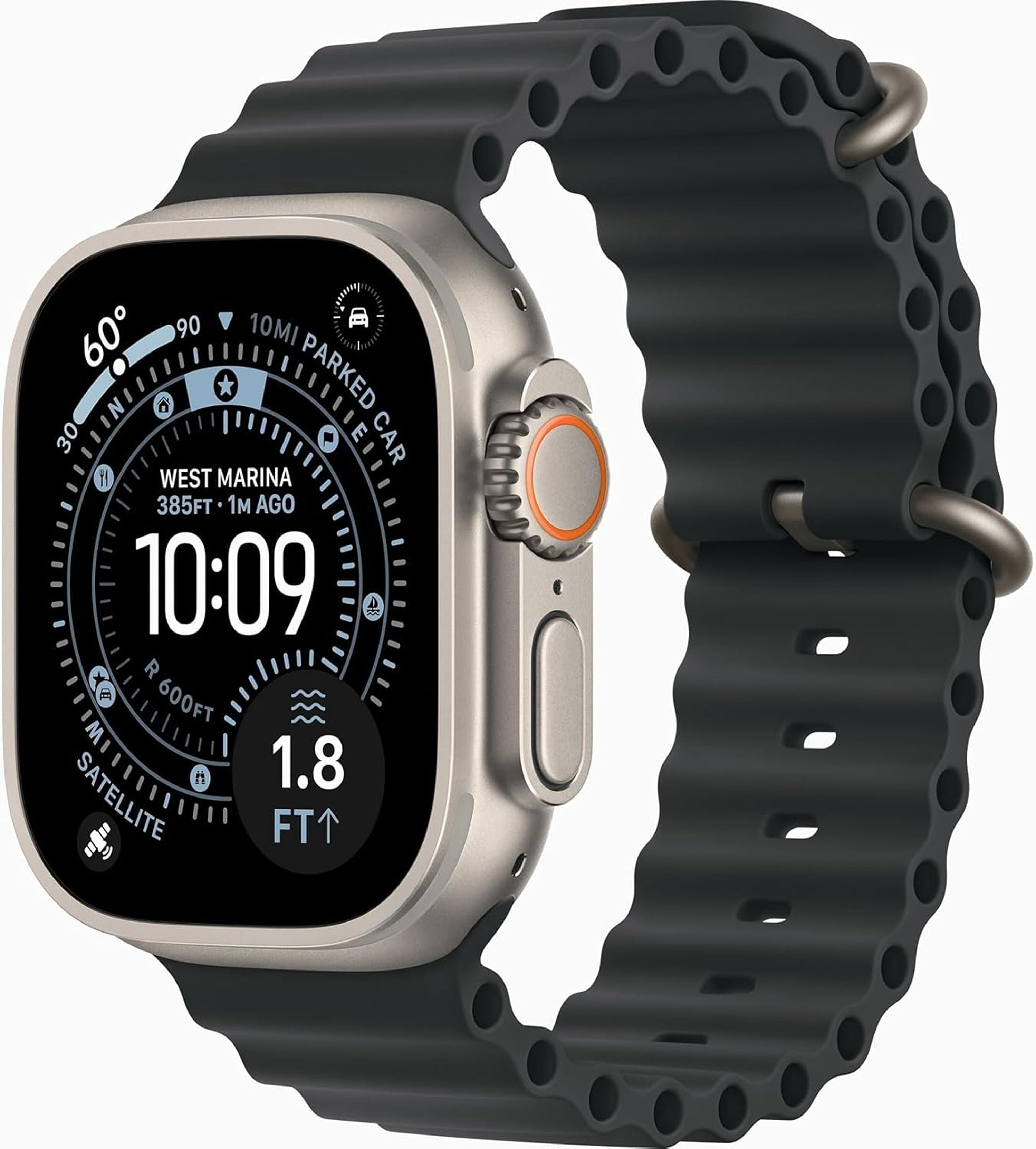 Restored Apple Watch Ultra 2 49mm 4G Rugged (Natural) Titanium Case w ...
