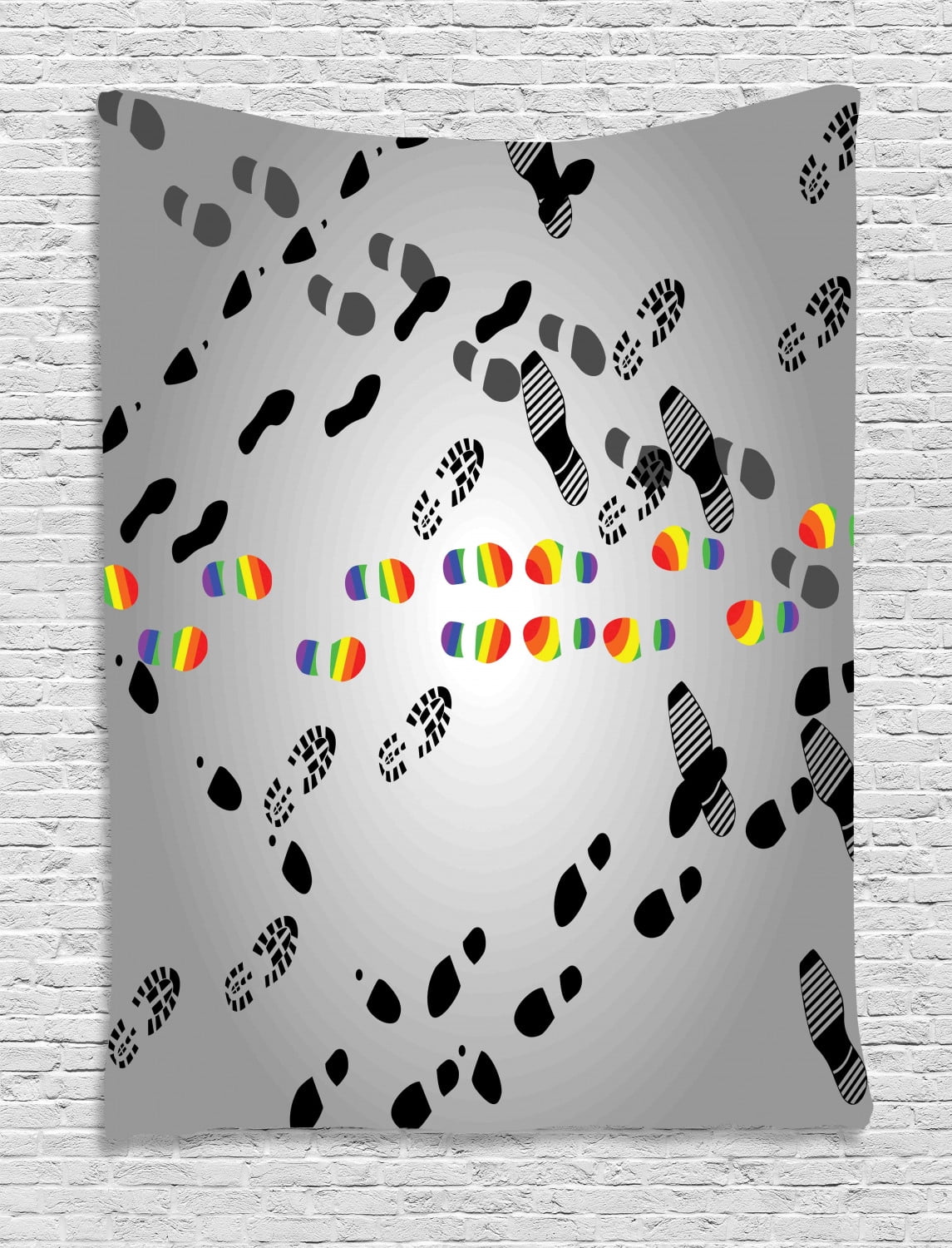 Pride Tapestry, LGBT Lovers Meet in Crowd Composition with Walking ...