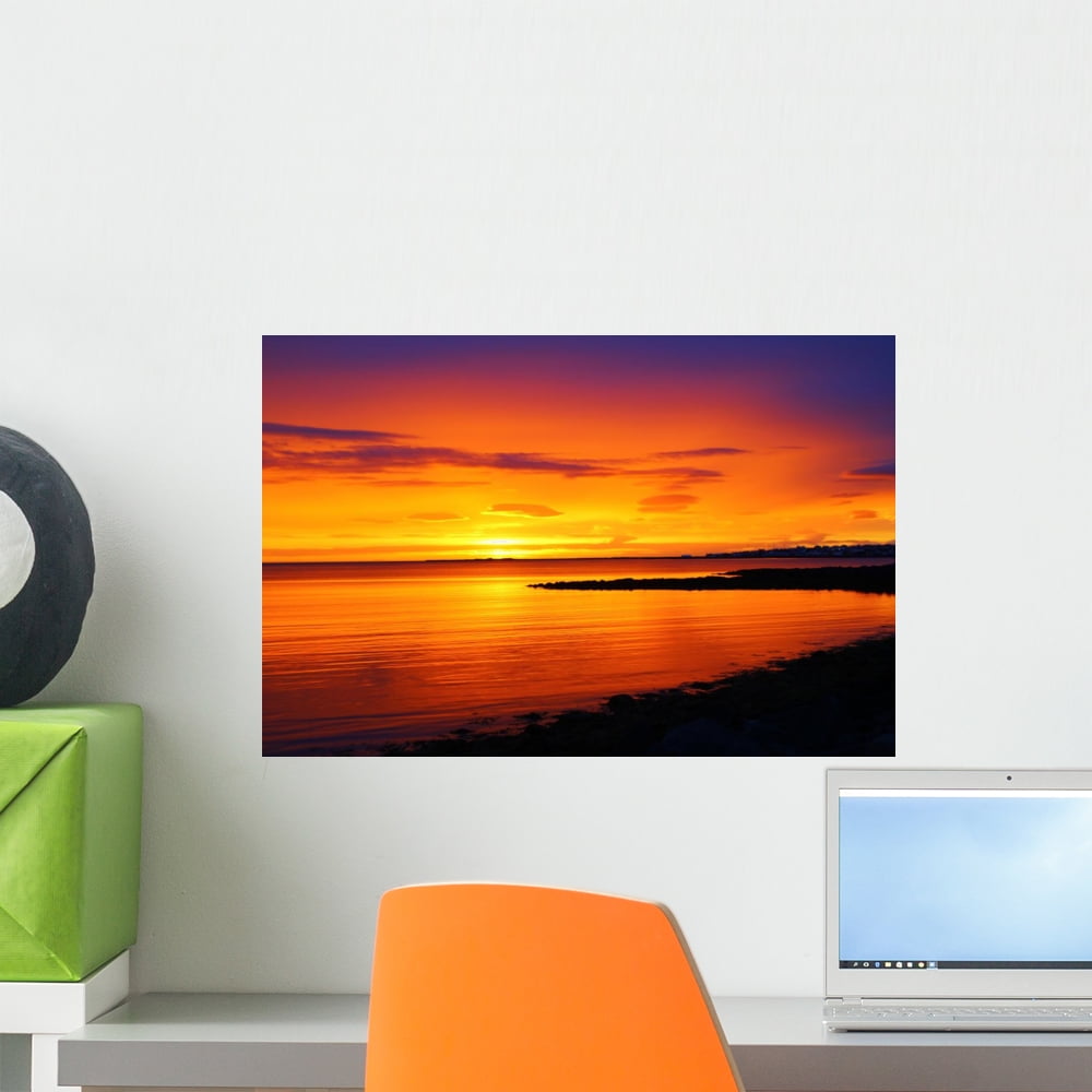 Sunset Wall Mural by Wallmonkeys Peel and Stick Graphic (18 in W x 12 ...
