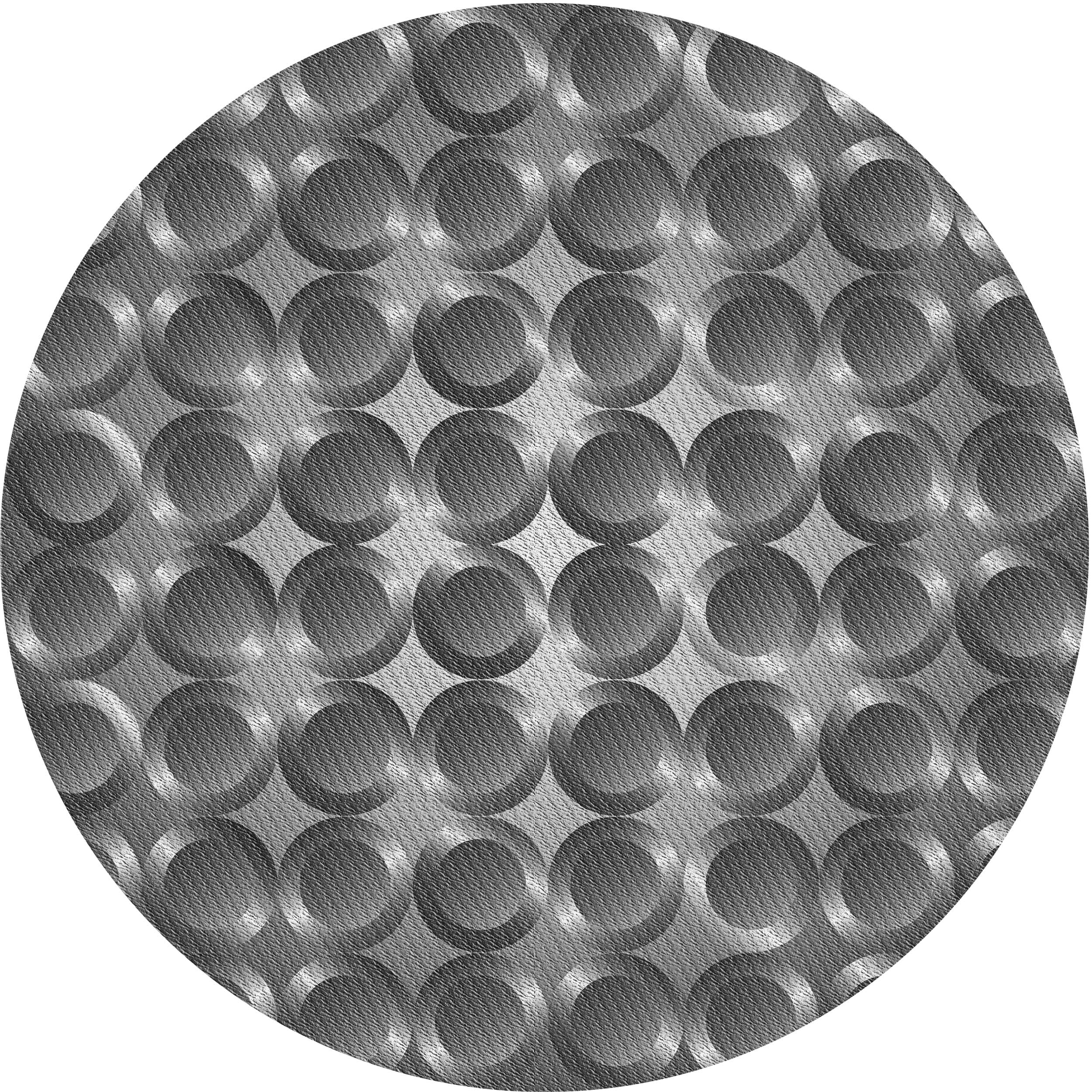 Ahgly Company Indoor Round Patterned Gray Wolf Gray Area Rugs, 5' Round ...